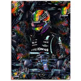 Artland Leinwandbild &raquo;Sir Lewis Hamilton Motorsportlegende&laquo; Bilder von M&auml;nnern 1 Stk. tlg. auf Holzrahmen gespannt schwarz B/H/T: 60cm x 80cm, Leinwandbild 