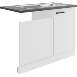 Optifit Sp&uuml;lenschrank &raquo;Palma&laquo; Breite 110 cm, geeignet f&uuml;r teilintegrierte Geschirrsp&uuml;ler wei&szlig; Holzwerkstoff wei&szlig;, B/H/T: 110cm x 84,8cm x 60cm, T&uuml;ren: