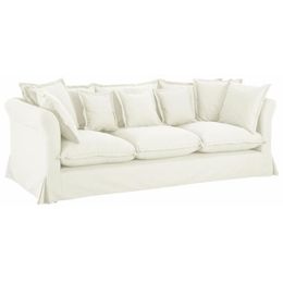 Home Affaire 3-Sitzer &raquo;Luise&laquo; beige Webstoff (50% Baumwolle, 50% Polyester) B/H/T: 228cm x 93cm x 100cm, Webstoff