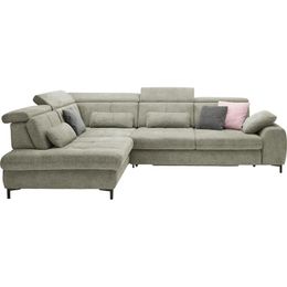 set one by Musterring Ecksofa &raquo;SO 3400 Sitzh&ouml;he 47cm oder 49cm, Sitztiefe verstellbar, B/T 317/220 cm&laquo; Kaltschaumpolsterung, Flachgewebe, whlw. mit 
