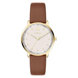 s.Oliver Damen s.Oliver Quarzuhr &raquo;Soft Elegance&laquo; Armbanduhr, Damenuhr, analog braun Einheitsgr&ouml;&szlig;e