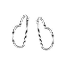 Firetti Damen Paar Creolen &raquo;Schmuck Geschenk Silber 925 Herzen rhodiniert&laquo; silber 26,45mm, Silber 925 (Sterlingsilber)