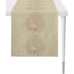 Apelt Tischl&auml;ufer &raquo;Nora - Herbstzeit, Jacquard, Herbstdeko, Herbst&laquo; Fleckschutz beige Leinen, Polyester, Viskose B/L: 48cm x 140cm, 1 Stk., rechteckig