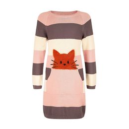 happy girls Kleid M&auml;dchen Gr&ouml;&szlig;e 146 elfenbein / dunkelorange / rosa / schwarz