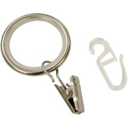 Gardinia Gardinenring &raquo;Ally&laquo; Serie Gardinenstangen-Set Ally &Oslash; 19 mm silber Metall B/H/L: 0,4cm, 10 Stk.