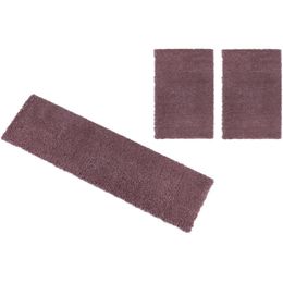 Bruno Banani Bettumrandung &raquo;Shaggy Soft&laquo; H&ouml;he 30 mm 3 Stk. tlg. gewebt, Uni-Farben, besonders weich, Bettvorleger, L&auml;ufer-Set lila Obermaterial: 100% Polypropylen 