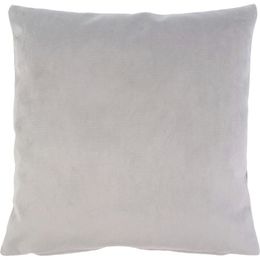 G&ouml;zze Dekokissen &raquo;Duval&laquo; mit Rei&szlig;verschluss, Kissenh&uuml;le ohne F&uuml;llung, 2 St&uuml;ck silber Polyester B/L: 50cm x 50cm, 2 Stk.