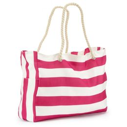 Vivance Damen Shopper &raquo;Strandtasche, Handtasche&laquo; Schultertasche, Sommertasche, Tragetasche, Badetasche VEGAN pink B/H/T: 52cm x 37cm x 18cm
