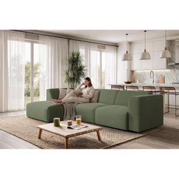 OTTO home Ecksofa &raquo;Merid L-Form, B: 295 cm - OTTO. Verl&auml;ssliche Qualit&auml;t.&laquo; jederzeit durch Module erweiterbar gr&uuml;n Struktur fein (100% Polyester);