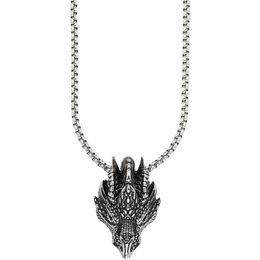 Bruno Banani Herren Kette mit Anh&auml;nger &raquo;Schmuck Geschenk Edelstahlkette mit Anh&auml;nger Drachen-Optik&laquo; silber Edelstahl, L: 55 B: 2,6mm