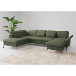 Sit & More sit&more Wohnlandschaft &raquo;Emely, inkl. Sitztiefenverstellung&laquo; wahlweise mit Schlaffunktion,Bettkasten,Kopf- & Armteilverstellung gr&uuml;n 95%Polyester, 5% 