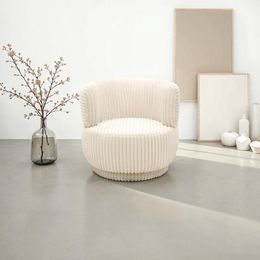 DOMO collection Sessel &raquo;Bruges, Loungesessel mit Drehfunktion&laquo; beige 100% Polyester Cord THOR, Drehfunktion, B/H/T: 76cm x 71cm x 76cm