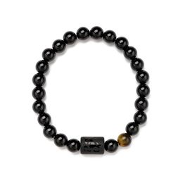 Firetti Damen Armband &raquo;Schmuck Geschenk Armschmuck Armkette Edelstein Sternzeichen&laquo; Made in Germany - mit Onyx und Geburtsstein schwarz 20cm, 