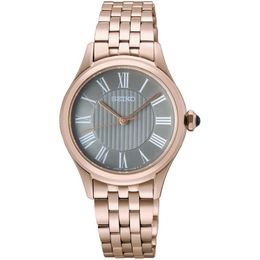 Seiko Damen Quarzuhr Armbanduhr, Damenuhr, Edelstahlarmband, analog, Saphirglas gold Einheitsgr&ouml;&szlig;e