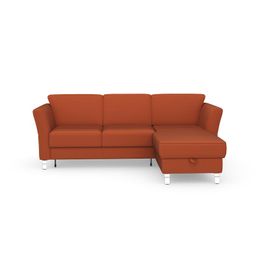 Sit & More sit&more Ecksofa &raquo;Visby L-Form&laquo; wahlweise mit Schlaffunktion und Bettkasten, frei im Raum stellbar orange B/H/T: 248cm x 87cm x 162cm, Luxus-