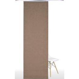 Liedeco Schiebegardine Klettband 1 Stk. tlg. HxB: 245x60, ohne Paneelwagen braun Polyester 245cm, Klettband, 60cm