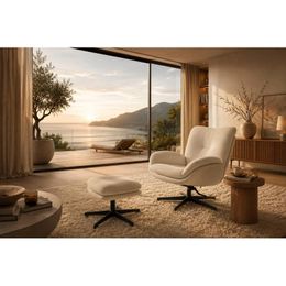 Jockenh&ouml;fer Relaxsessel &raquo;Hawaii, B: 76 cm, Sitzh&ouml;he: 48 cm&laquo; Set: mit Hocker, 360&deg; Drehfunktion, feststellbare Wipp-Funktion Chenille, inklusive Hocker, 