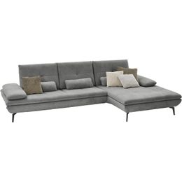 Die PlanBar Ecksofa &raquo;MP-IN23002 L-Form&laquo; wahlweise mit Armteil- und Sitztiefenverstellung grau 100% Recyceltes Polyester B/H/T: 322cm x 93cm x 188cm, 