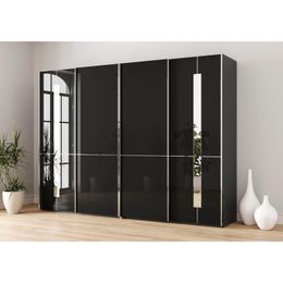 Musterring Schwebet&uuml;renschrank &raquo;Imola W&laquo; inkl. Einlegeb&ouml;den und Kleiderstangen, mit Glast&uuml;ren inkl. Zierspiegel grau Floatglas, Holzwerkstoff B/H/T: 296,3cm x 