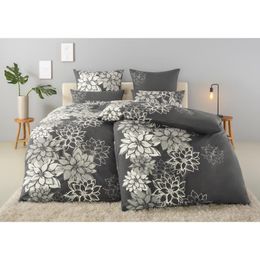OTTO home Bettw&auml;sche &raquo;Susan in Gr. 135x200 oder 155x220 cm&laquo; 2 Stk. in verschiedenen Qualit&auml;ten, romantische Bettw&auml;sche mit Blumen grau Linon, 