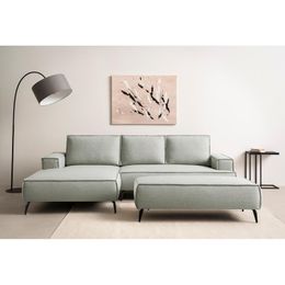 OTTO home Wohnlandschaft &raquo;TVINNU Leinenoptik, L-Form, 275 cm, mit Hocker&laquo; stellbar zum Schlafsofa (Krokodilverbinder) B/H/T: 275cm x 83cm x 173cm, 