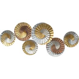 HOFMANN LIVING AND MORE Wanddekoobjekt &raquo;Wanddekoration&laquo; aus Metall, metallicfarben gold Metall B/H/T: 103cm x 43cm x 5cm