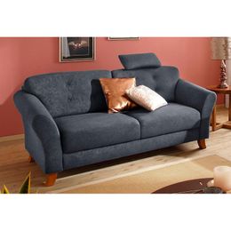 OTTO home 3-Sitzer &raquo;Trondheim&laquo; mit Federkern, Knopfheftung im R&uuml;cken grau Struktur weich ( 97% Polyester, 3% Baumwolle);Luxus-Microfaser ALTARA NUBUCK