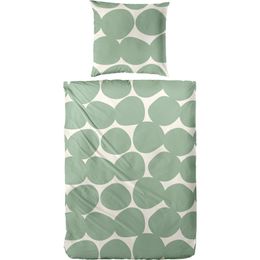 Primera Wendebettw&auml;sche &raquo;Perkal Bettw&auml;sche&laquo; 2 glatte Oberfl&auml;che, perfekt f&uuml;r erholsame N&auml;chte, atmungsaktiv gr&uuml;n Perkal, Obermaterial: 100% Baumwolle B/L: 
