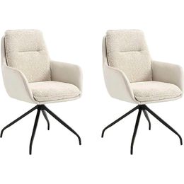 Home Affaire Esszimmerstuhl &raquo;Barcelona&laquo; (Set) 2 Stk.verschiedene Gestelle in Holz oder Metall beige Metall B/H/T: 92cm x 59cm, 2 Stk., 2er Set