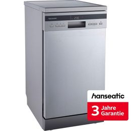Hanseatic Standgeschirrsp&uuml;ler &raquo;HG4585C10T7636EI&laquo; 10 Ma&szlig;gedecke inkl. 3 Jahre Herstellergarantie silber Verschmutzungserkennung passt den Sp&uuml;lvorgang an und 