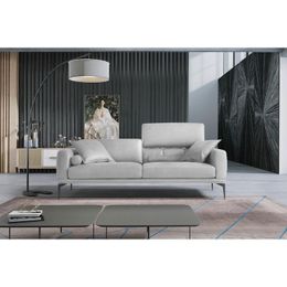 Egoitaliano 2,5-Sitzer &raquo;Masu, Designsofa mit erstklassigem Sitzkomfort, Breite 218cm&laquo; inkl. 2 Kissenrollen, R&uuml;ckenelemente manuell verstellbar, Metallf&uuml;&szlig;e grau 