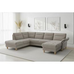 Sit & More sit&more Wohnlandschaft &raquo;Pamela U-Form, B: 292 cm, optional Schlaffunktion & Armteilverstellung&laquo; mit Federkern beige 100% Polyester B/H/T: 292cm x 