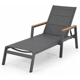 AMBIENTE HAUS Gartenlounge-Sessel &raquo;Premium Alumiium Gartenliege&laquo; 1 Stk. tlg. manuell verstellbar, B/H/T: 73cm x 50cm x 103cm