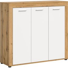 OTTO home Schuhschrank &raquo;AOSTA, H&ouml;he 108cm, 3 T&uuml;ren, 10 Einlegeb&ouml;den, 12 F&auml;cher&laquo; in verschiedenen Farbausf&uuml;hrungen erh&auml;ltlich, individuell kombinierbar