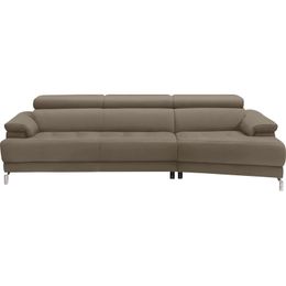 Egoitaliano Ecksofa &raquo;Soul, extravagantes Designsofa, Megasofa, super bequem, tolle Details&laquo; mit Trapez-Abschlu&szlig;element, inkl verstellbarer Kopfteile grau Leder &raquo;