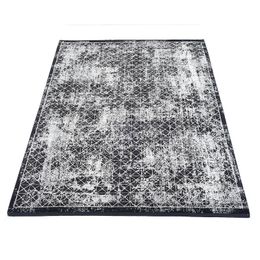 WK Wohnen Teppich &raquo;BLACKLINE DIAMOND&laquo; rechteckig 8 mm H&ouml;he fein eingefasst, sowie speziell veredelt, besonders flache Struktur schwarz Polyacryl, 