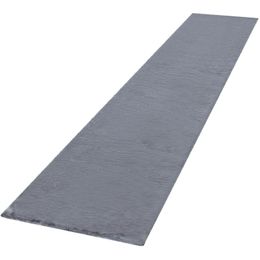 Paco Home L&auml;ufer &raquo;Rabbit 780&laquo; rechteckig 26 mm H&ouml;he Kunstfell, Kaninchenfell-Haptik, ein echter Kuschelteppich, Uni-Farben grau Polyester B : 80cm 1 Stk., 26mm,