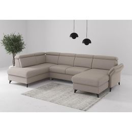 Sit & More sit&more Wohnlandschaft &raquo;Glendale, U-Form&laquo; inkl. Kopfteilverstellung,wahlweise mit Vorziehsitz und Bettkasten 95% Polyester, 5% Polyamid B/H/T: 321cm 
