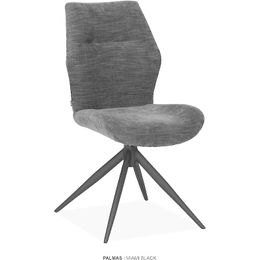 OMG Design Esszimmerstuhl &raquo;Palmas&laquo; (Set) 2 Stk.Drehstuhl mit auto-return, Moderner Bezug schwarz Polyester B/H/T: 49cm x 91,5cm x 63,5cm, 2 Stk., 
