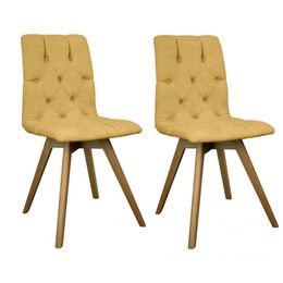 OTTO home Esszimmerstuhl &raquo;Rania&laquo; (Set) 2 Stk.Massivholzgestell, mit Knopfheftung gelb Holzwerkstoff, Massivholz B/H/T: 45cm x 91cm x 55cm, 2 Stk., 