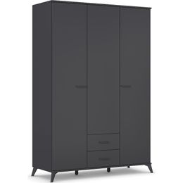 Rauch Dreht&uuml;renschrank &raquo;Lucena&laquo; mit schr&auml;g ausgestellten F&uuml;&szlig;en im Monochrom-Stil grau Holzwerkstoff B/H/T: 140cm x 203cm x 54cm