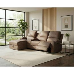 OTTO home Ecksofa &raquo;NAPORI Microfaser, Multimediasofa, 3er Kinosessel XXL, L-Form&laquo; Kinosofa, manuelle o. elektr. Relaxfunktion, Staufach, 