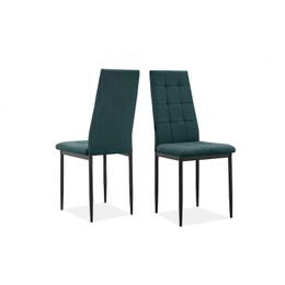 OTTO home Esszimmerstuhl &raquo;Moana&laquo; (Set) 2 Stk.Mit Steppung gr&uuml;n Stoff B/H/T: 42cm x 97,5cm x 53cm, 2 Stk., Webstoff, 2 St.