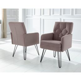 exxpo - sofa fashion Sessel &raquo;Doppio, Loungesessel mit Designuntergestell, bequem und elegant&laquo; aufwendige R&uuml;ckenverarbeitung, Breite 61 cm grau 