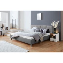 Westfalia Schlafkomfort Polsterbett grau Bezug Bett: 100% Polyurethan;Bonnell-Federkernmatratze: 51% Polypropylen, 39% Polyester, 10% Baumwolle;Kaltschaummatratze: 100% 