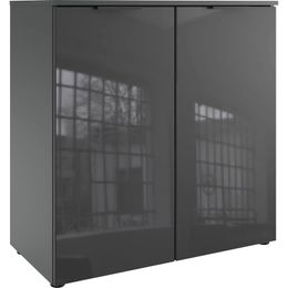 wimex Kommode &raquo;Level36 black C by fresh to go&laquo; mit Glaselementen auf der Front, soft-close Funktion, 81cm breit grau Holzwerkstoff B/H/T: 81cm x 92cm x 41cm