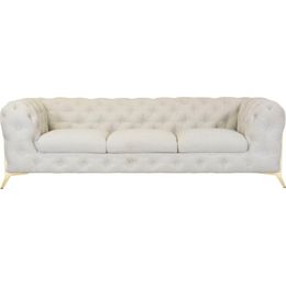 Home Affaire Chesterfield-Sofa &raquo;Amaury&laquo; aufw&auml;ndige Knopfheftung, moderne Chesterfield Optik, Fu&szlig;farbe w&auml;hlbar beige Struktur (100% Polyester9;