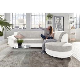Trendmanufaktur Ecksofa &raquo;Rondo 3, zeitlos & bequem, Materialmix, L-Form, Breite 265cm&laquo; wahlweise mit Federkern f&uuml;r mehr Komfort, wahlweise mit 