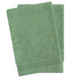 HAMMETEX Waschlappen &raquo;2er-Set Waschlappen 15x22 cm, 100% Baumwolle, weich und saugf&auml;hig&laquo; gr&uuml;n Baumwolle B/L: 15cm x 22cm