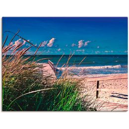 Artland Leinwandbild &raquo;Ostsee Impression Heiligenhafen&laquo; Strand 1 Stk. tlg. auf Holzrahmen gespannt blau B/H/T: 60cm x 45cm, Leinwandbild Strand, 1 Stk.